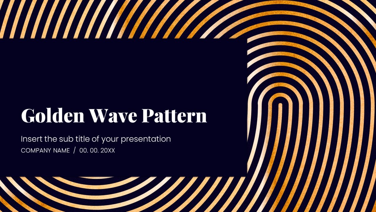 Golden Wave Pattern Google Slides Theme PowerPoint Templates