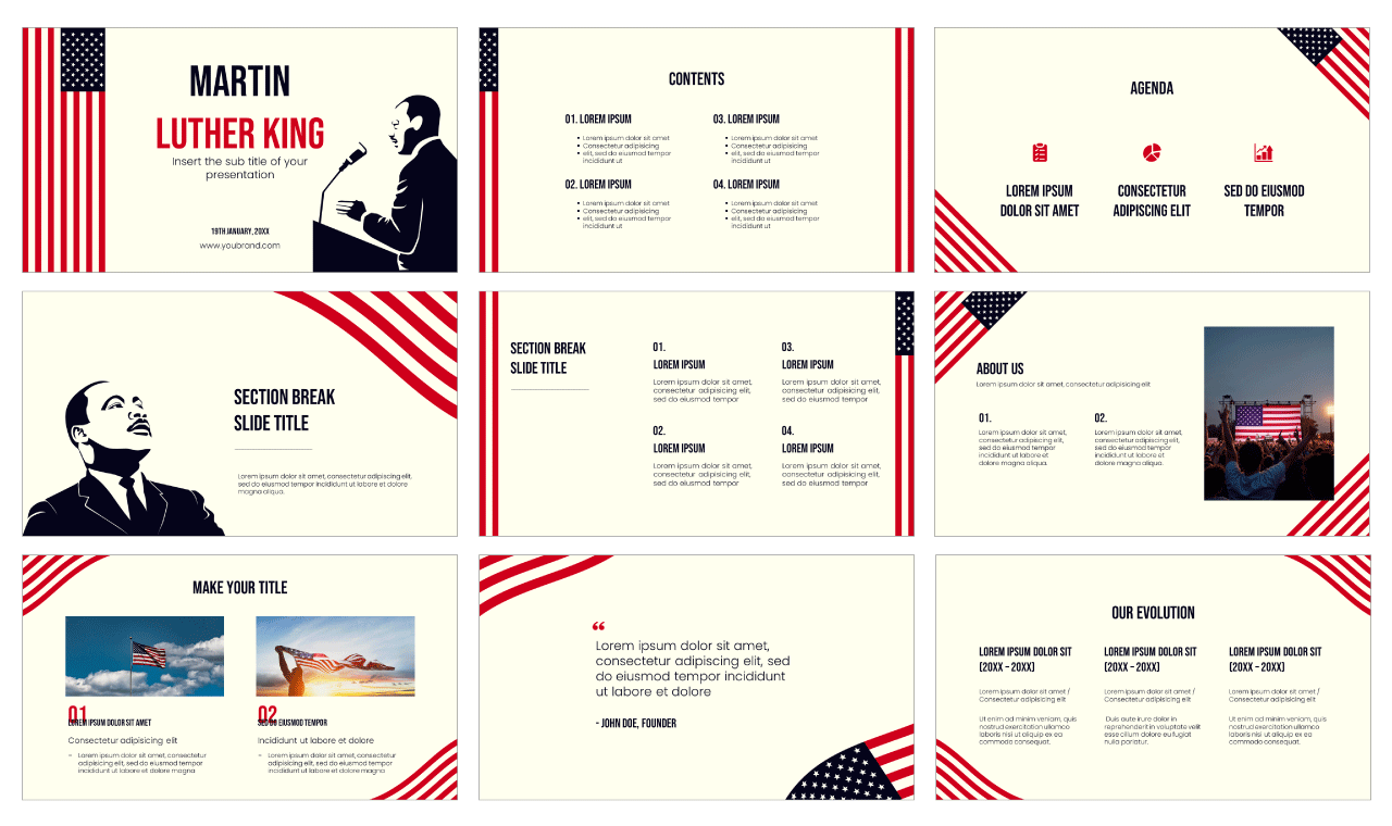 Martin Luther King Jr Google Slides Themes PowerPoint Templates