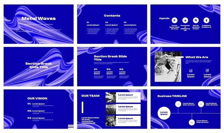 Metal Waves Free Presentation Templates - Google Slides & PPT