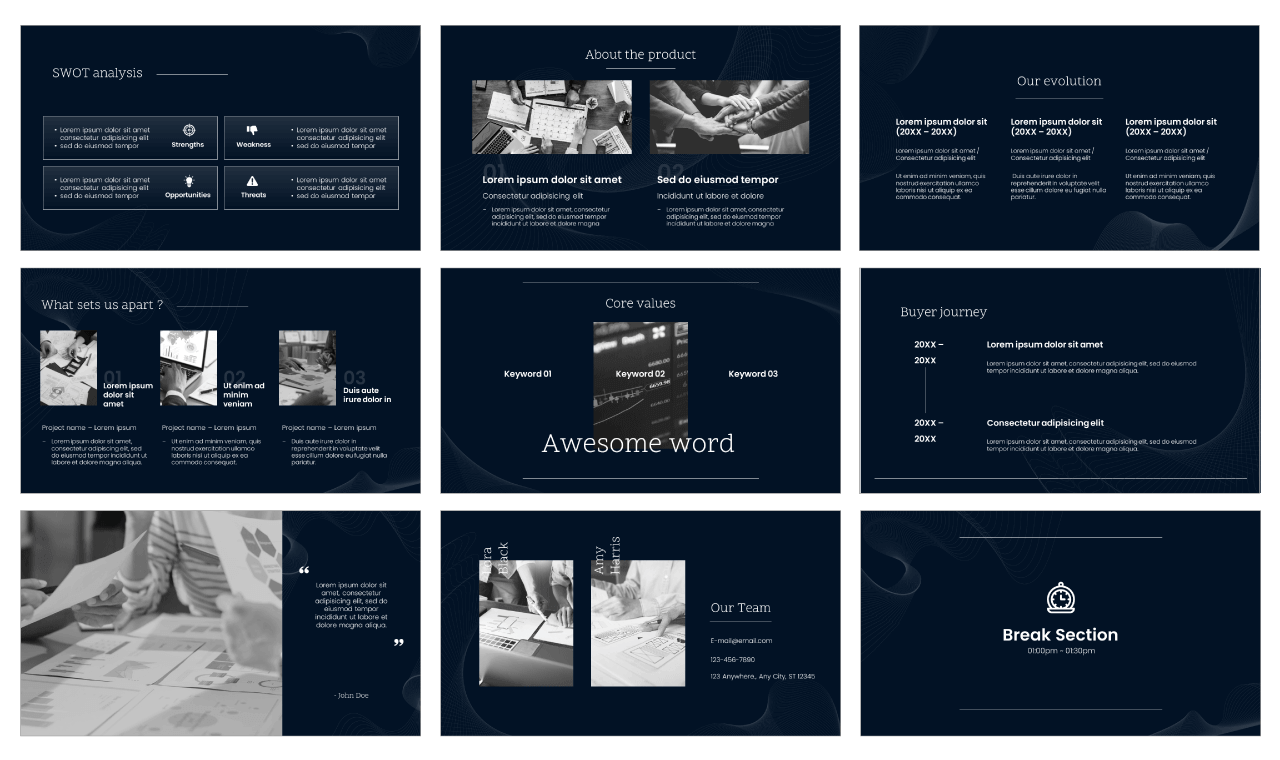 Minimalist Lines Pitch Deck Google Slides PowerPoint Templates