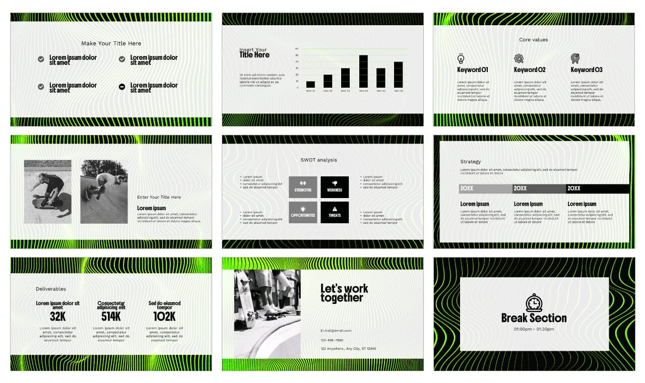 Distorted Pattern Presentation Templates - Google Slides and PPT