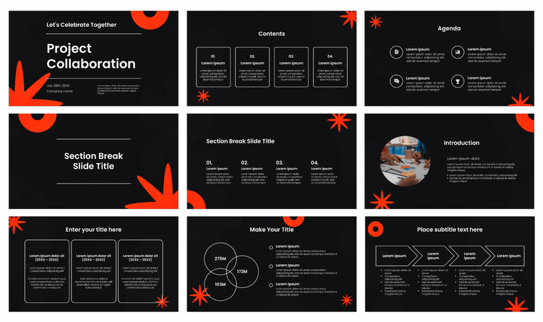 Project Collaboration Presentation Templates - Google Slides PPT
