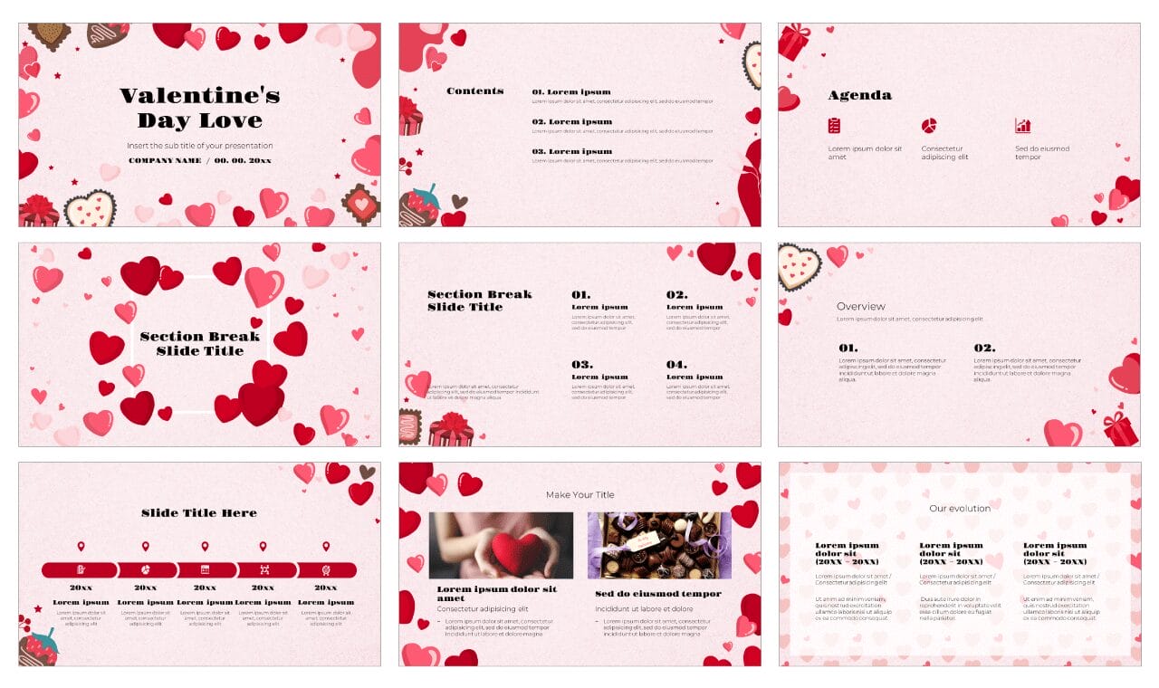 Valentine's Day Love Google Slides Themes PowerPoint Templates