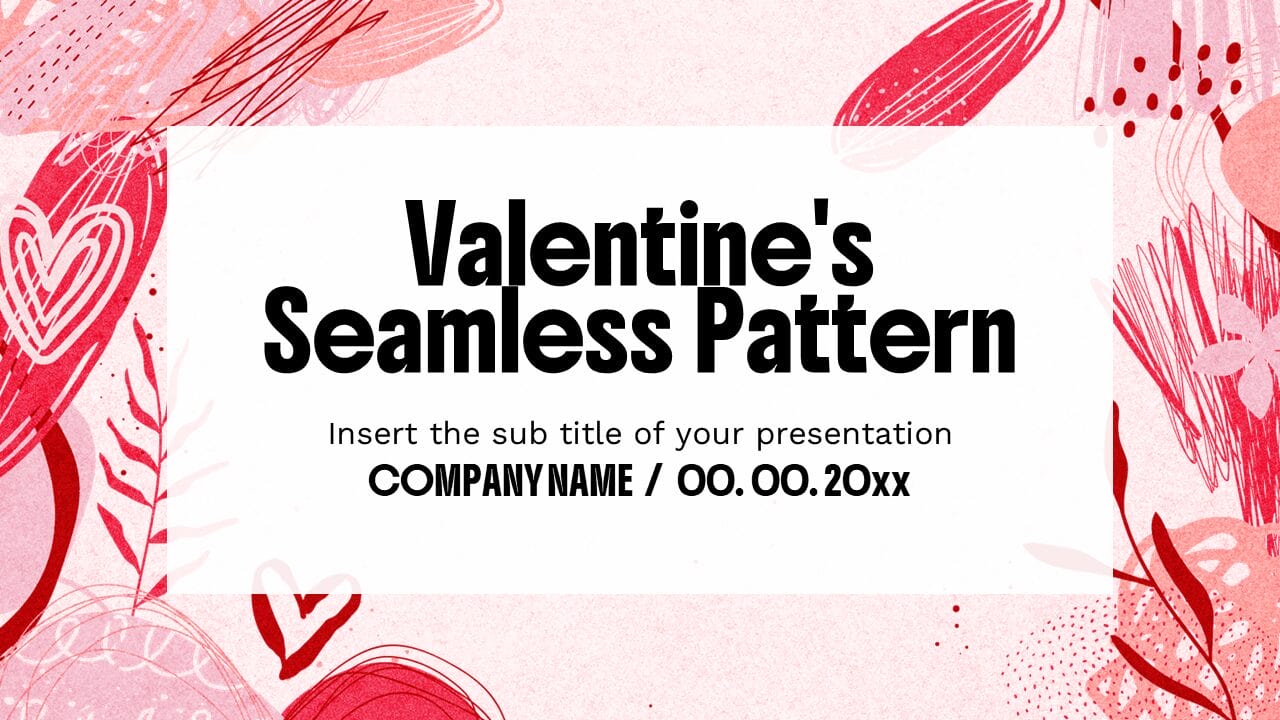 Valentine's Seamless Pattern Google Slides PowerPoint Templates