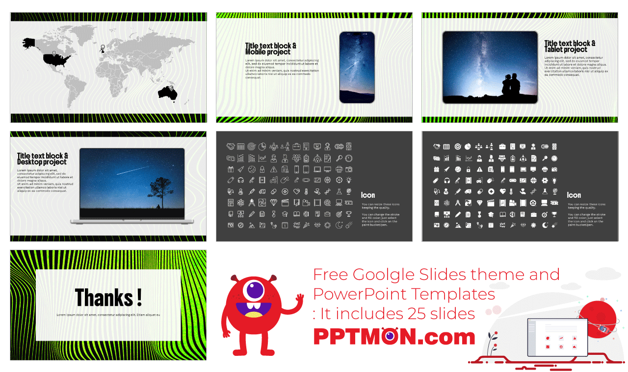 Distorted Pattern Presentation Templates - Google Slides and PPT