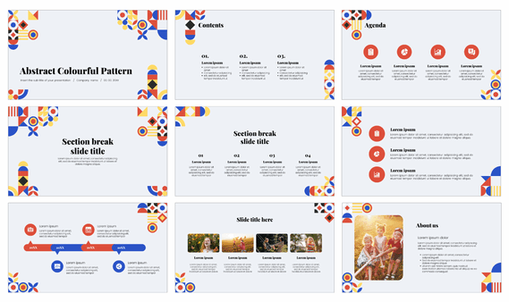 Abstract Colourful Pattern Google Slides PowerPoint Templates