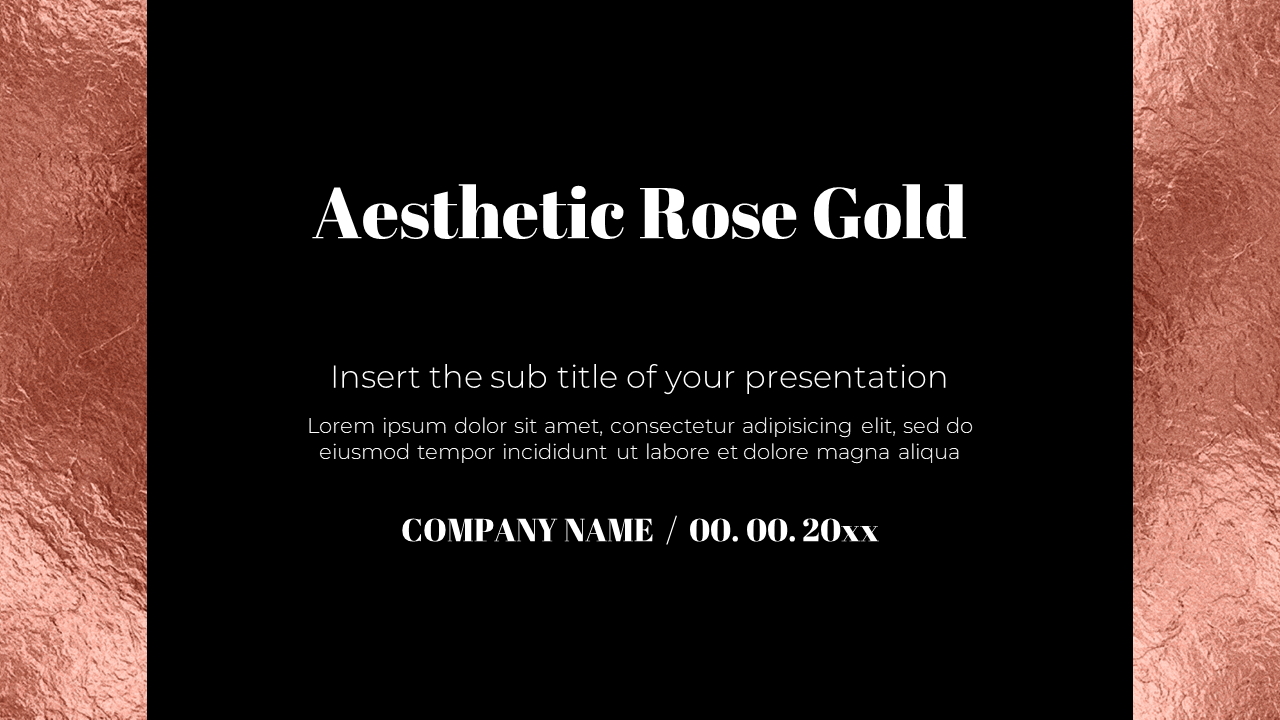Aesthetic Rose Gold Google Slides Themes PowerPoint Templates