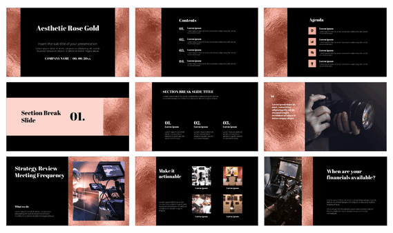 Aesthetic Rose Gold Google Slides Themes PowerPoint Templates