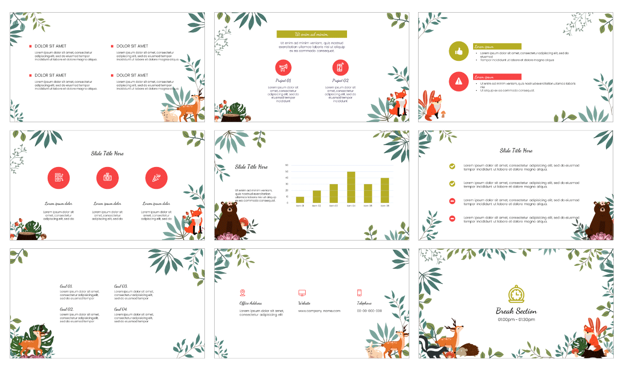 Forest Animals Free Presentation Templates - Google Slides PPT