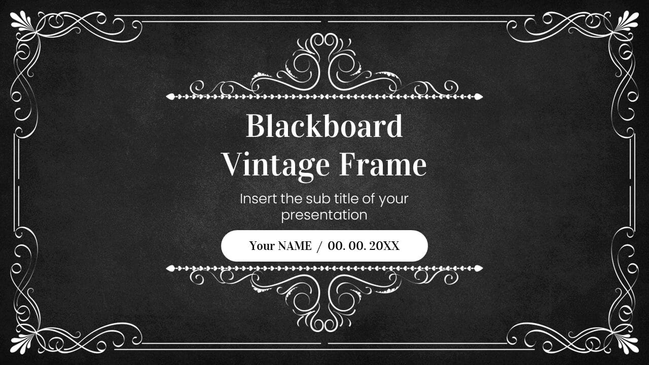 Blackboard Vintage Frame Google Slides PowerPoint Templates