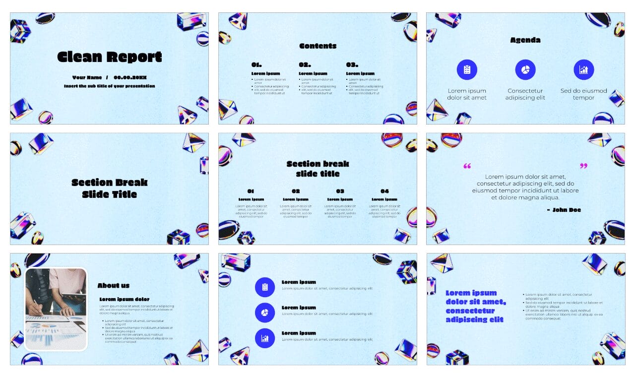 Clean Report Free Google Slides Themes PowerPoint Templates