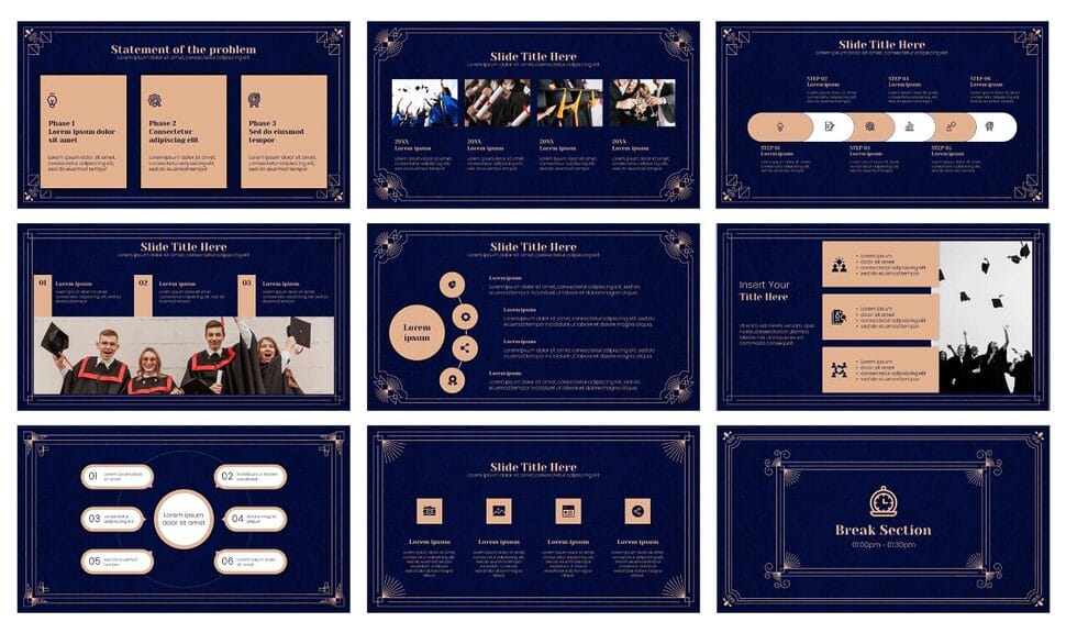 Elegant Lines Frame Google Slides Themes PowerPoint Templates