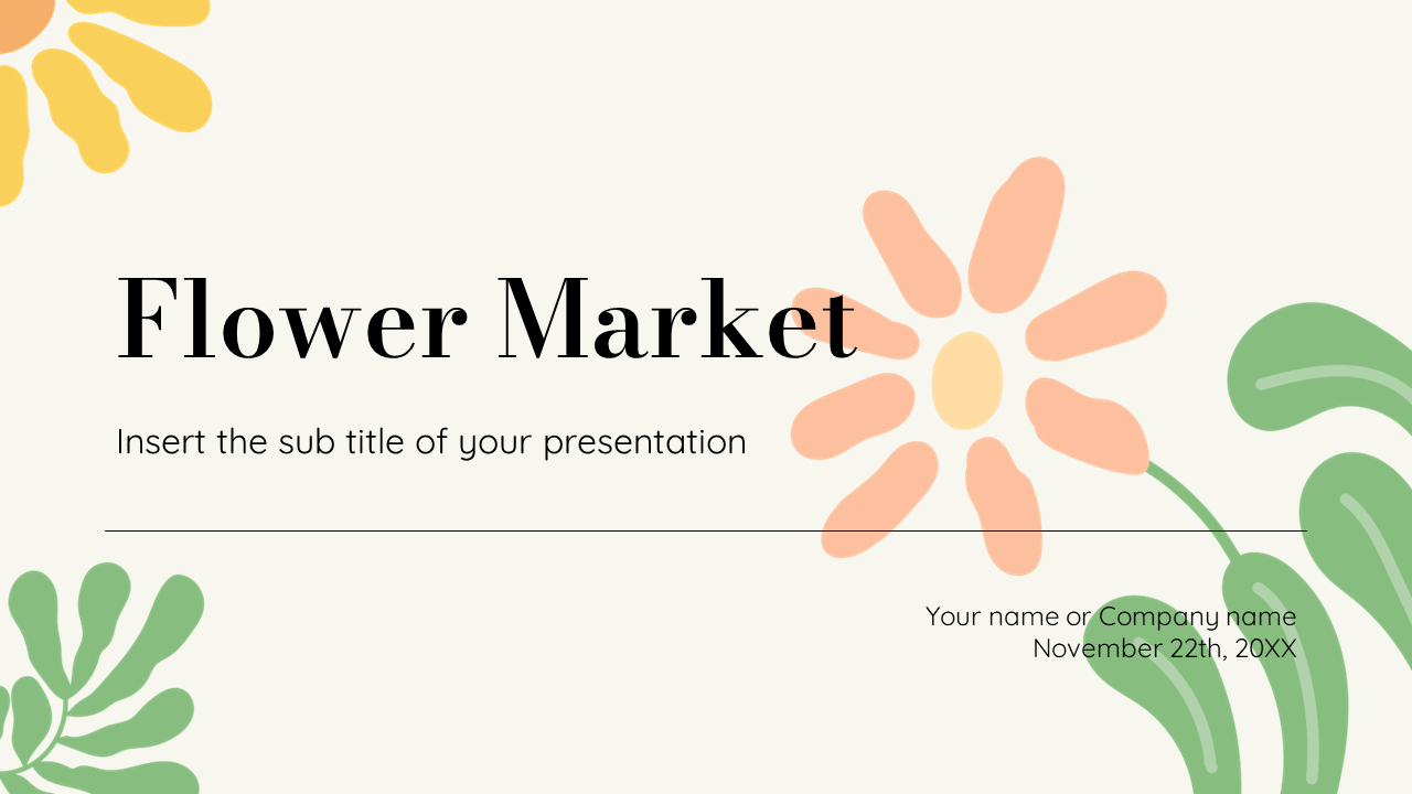 Flower Market Free Google Slides Themes PowerPoint Templates