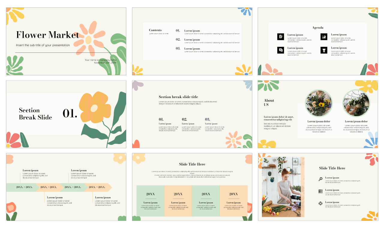Flower Market Free Google Slides Themes PowerPoint Templates