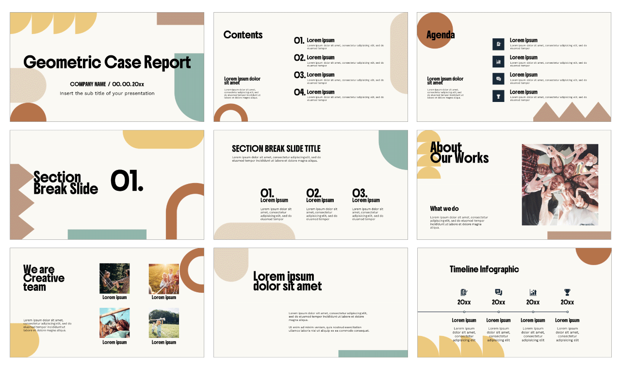 Geometric Case Report Free Google Slides PowerPoint Templates