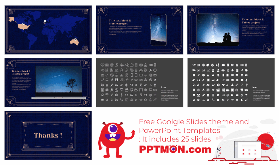 Elegant Lines Frame Google Slides Themes PowerPoint Templates