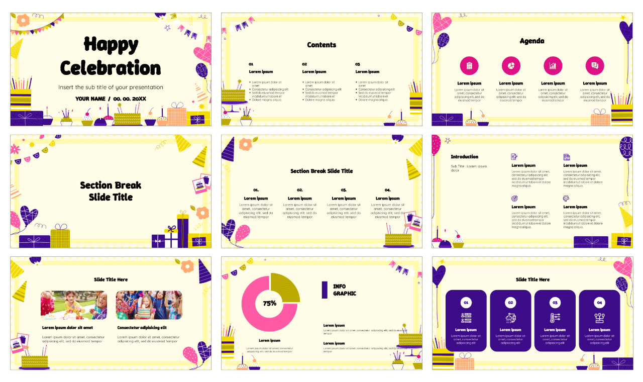 Happy Celebration Presentation Templates - Google Slides & PPT