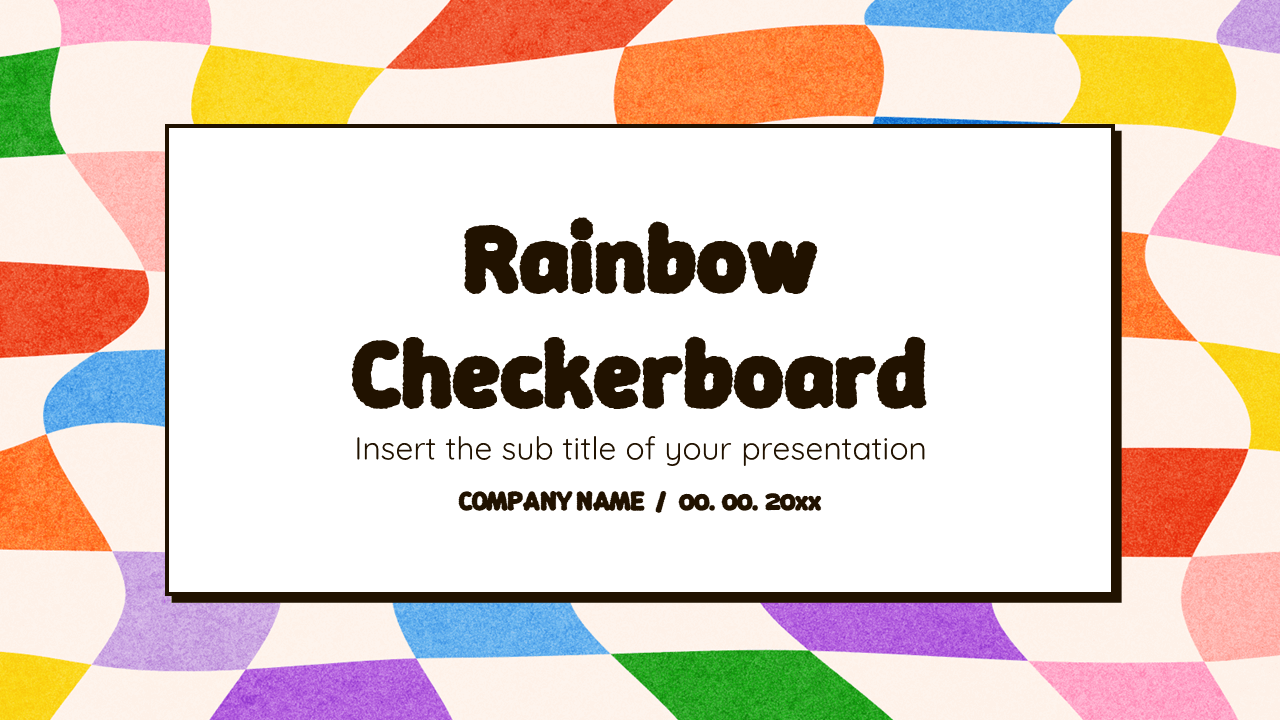 Rainbow Checkerboard Free Google Slides PowerPoint Templates