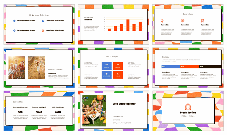 Rainbow Checkerboard Free Google Slides PowerPoint Templates