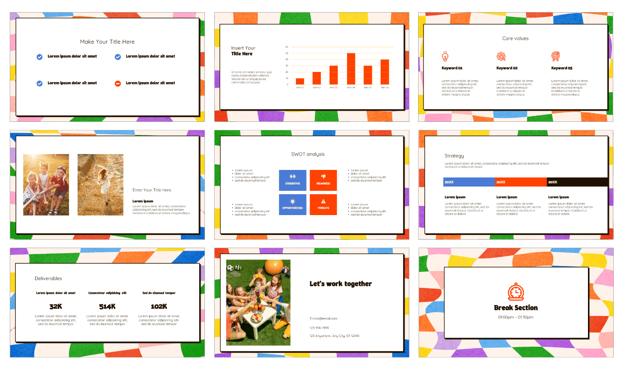 Rainbow Checkerboard Free Google Slides PowerPoint Templates