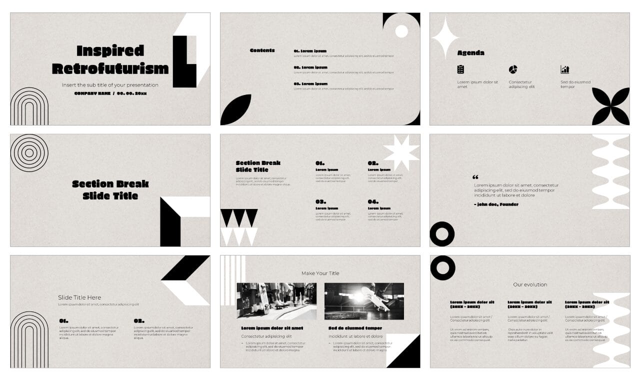 Inspired Retrofuturism Google Slides Theme PowerPoint Template