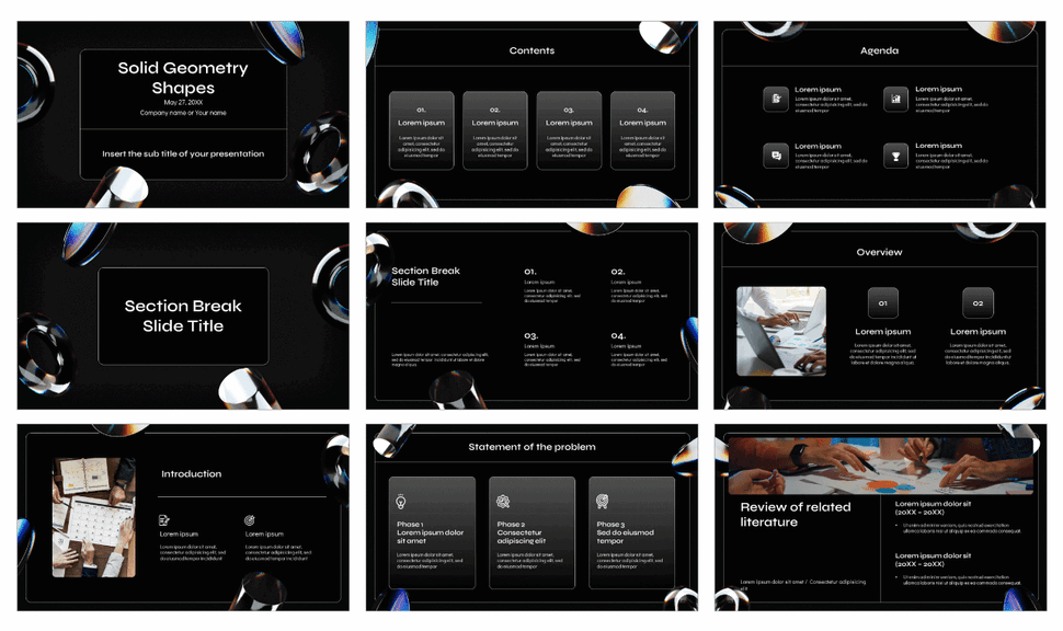 Solid Geometry Shapes Free Google Slides PowerPoint Templates