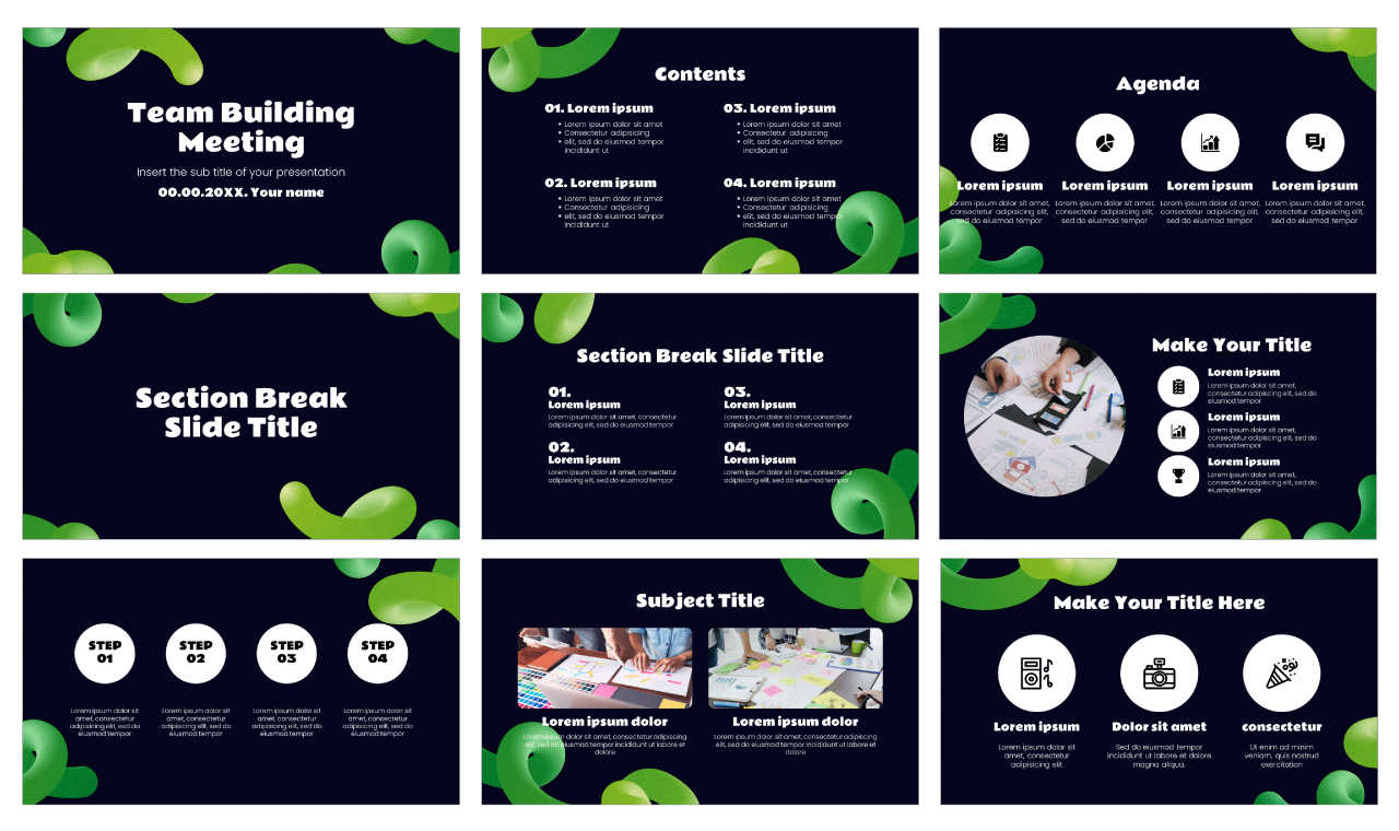 Team Building Meeting Google Slides Theme PowerPoint Template