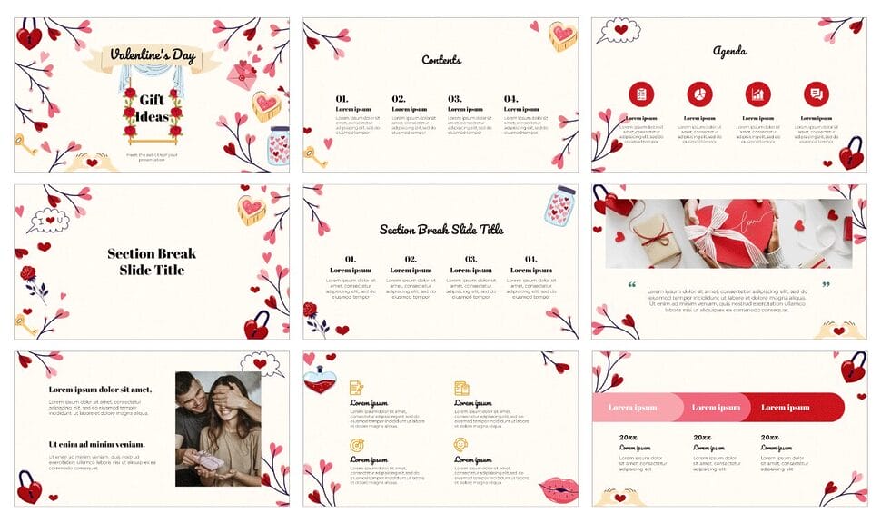 Valentine's Day Gift Ideas Free Google Slides PowerPoint Template