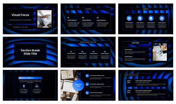 Visual Focus Presentation Template - Google Slides PowerPoint