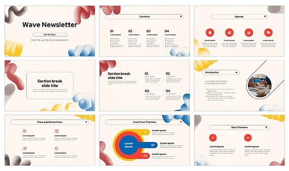 Wave Newsletter Free Google Slides Theme PowerPoint Template