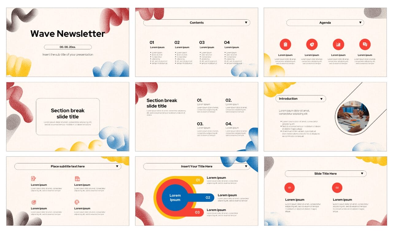 Wave Newsletter Free Google Slides Theme PowerPoint Template
