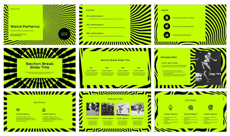 Weird Patterns Presentation Templates - Google Slides PowerPoint