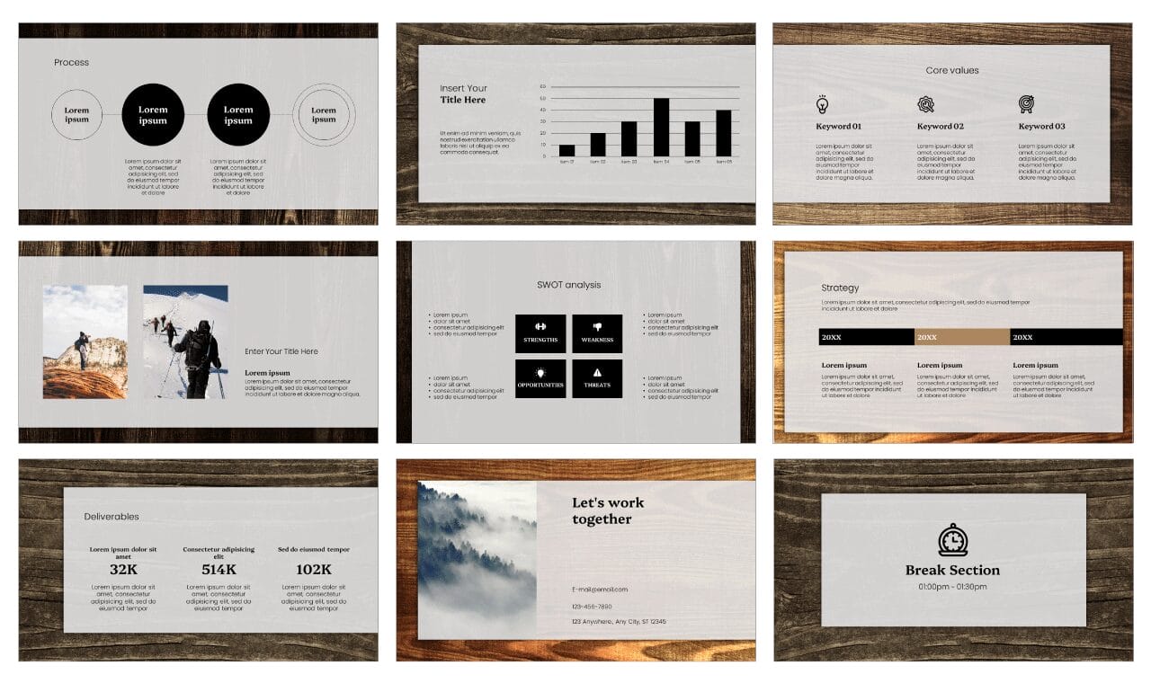 Wood Background Texture Google Slides PowerPoint Templates