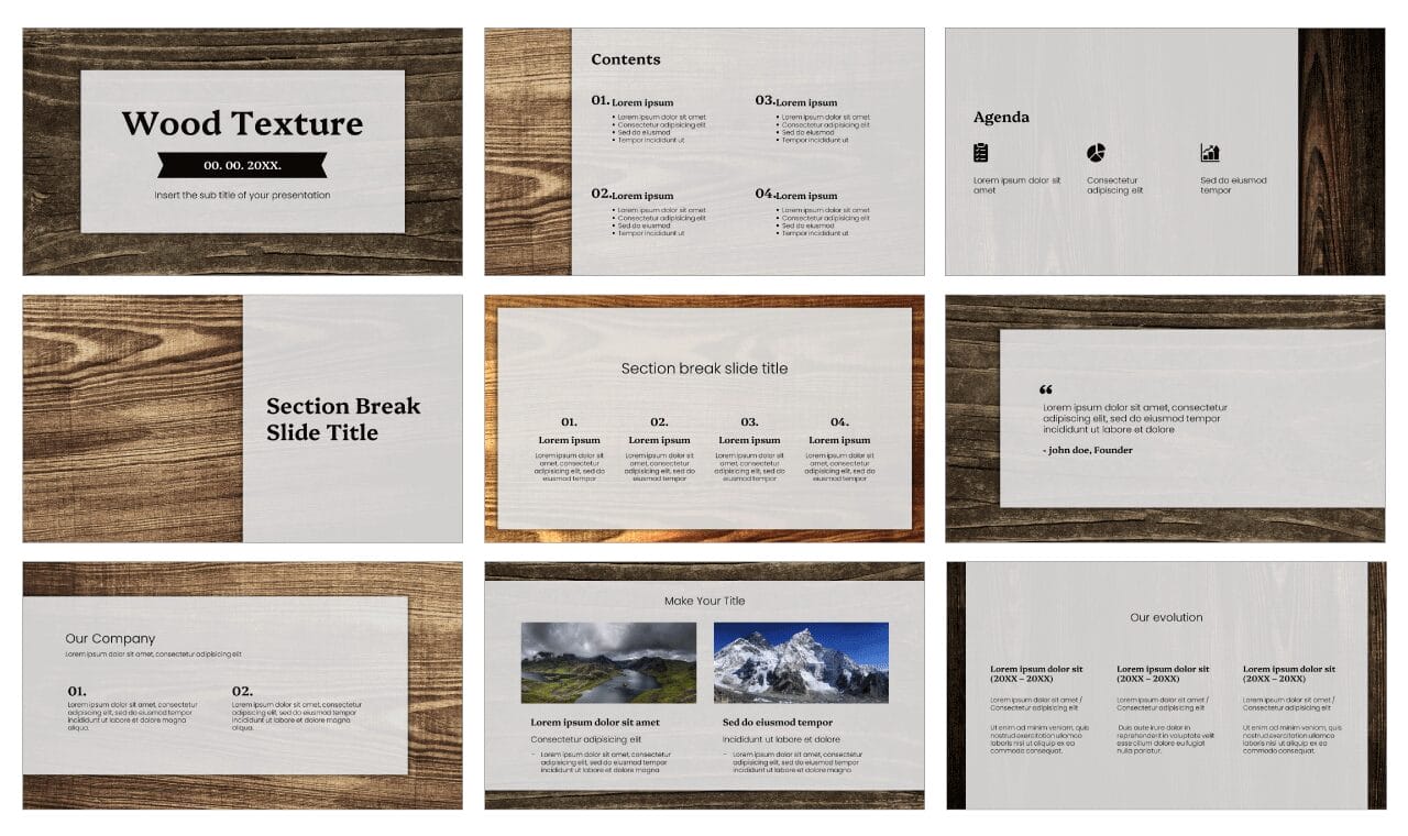 Wood Background Texture Google Slides PowerPoint Templates