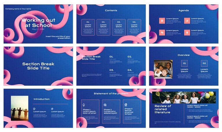 Working out at School Google Slides Theme PowerPoint Templates