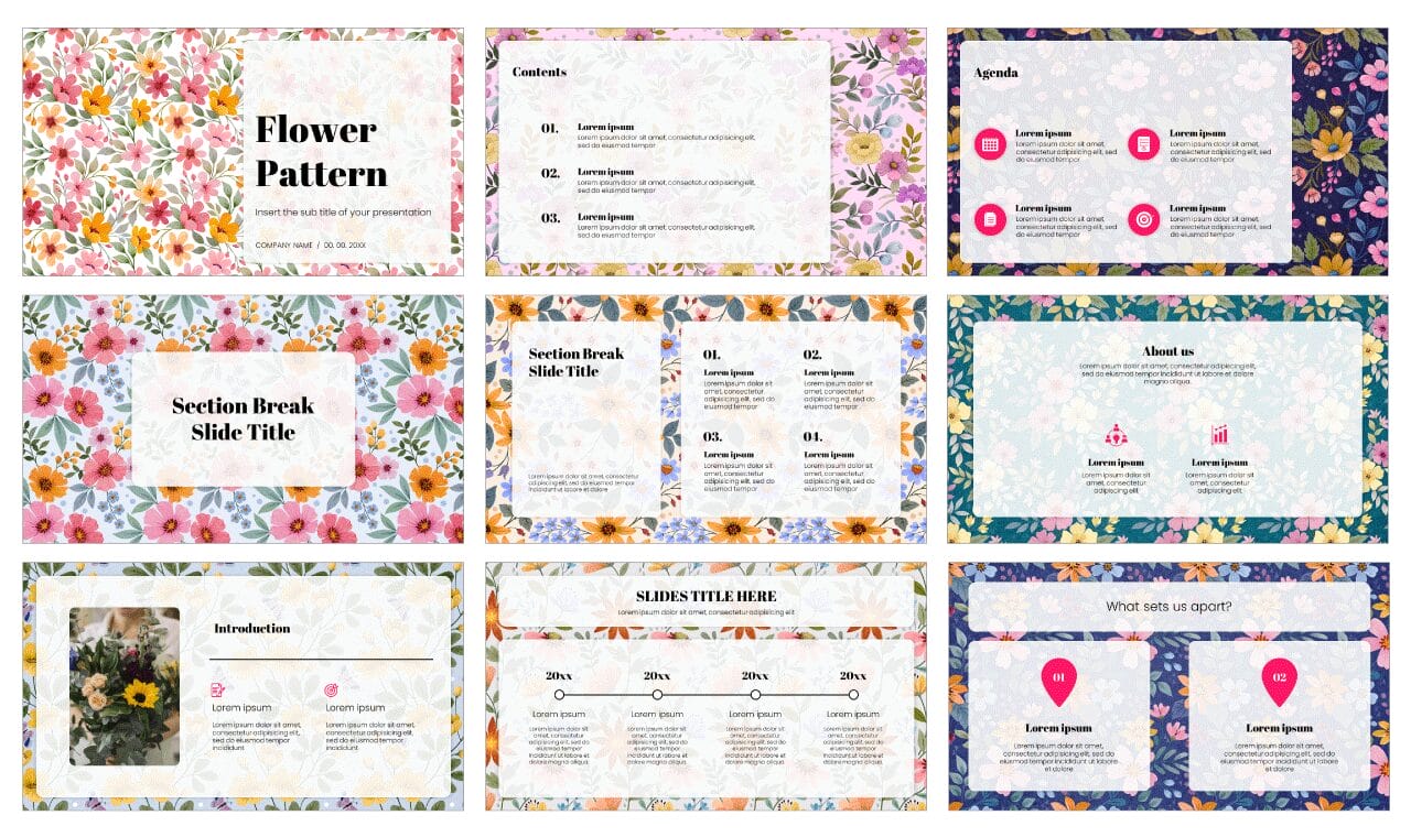 Flower Pattern Free Google Slides Themes PowerPoint Templates