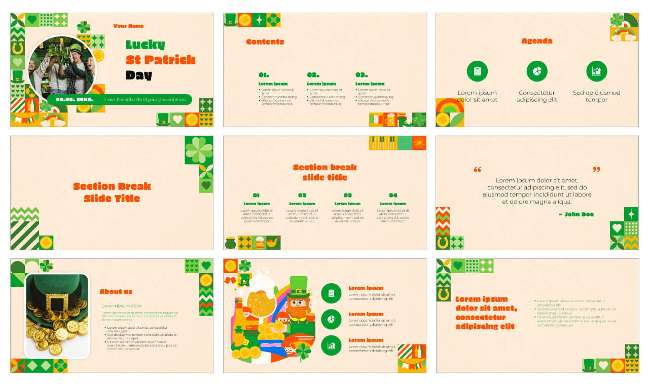 Lucky St Patrick Day Google Slides Themes PowerPoint Templates