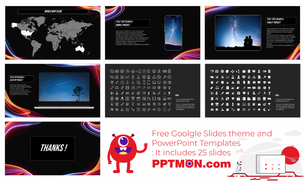 Neon Waves Free Google Slides Themes PowerPoint Templates