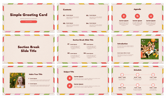 Simple Greeting Card Google Slides Theme PowerPoint Template