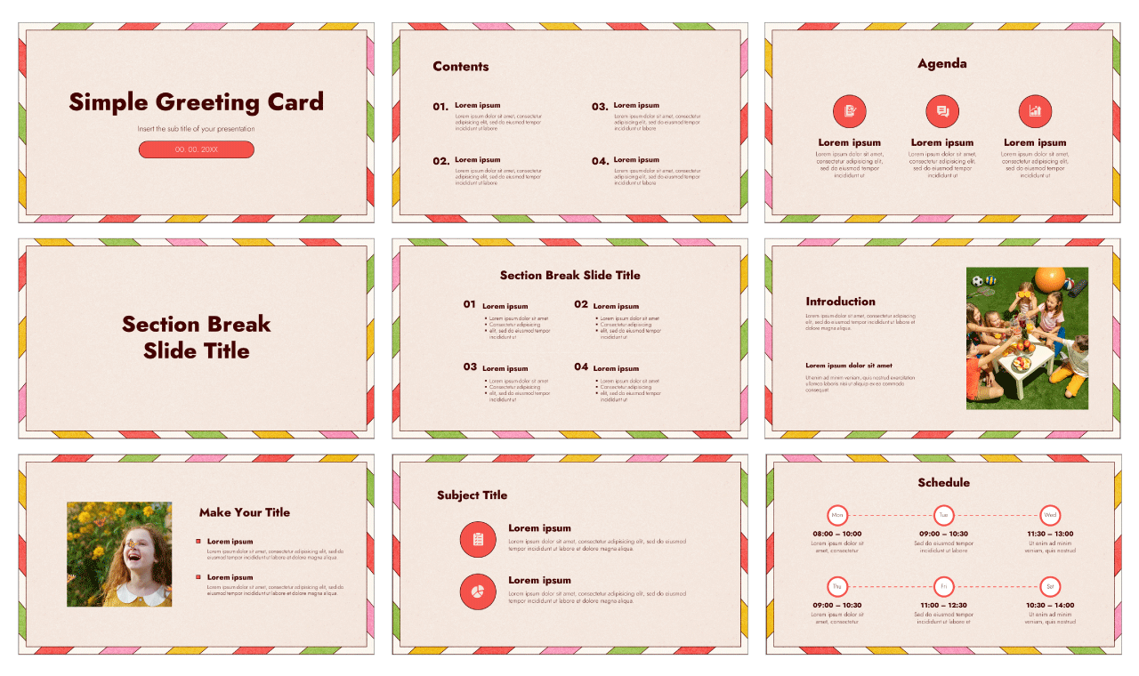 Simple Greeting Card Google Slides Theme PowerPoint Template