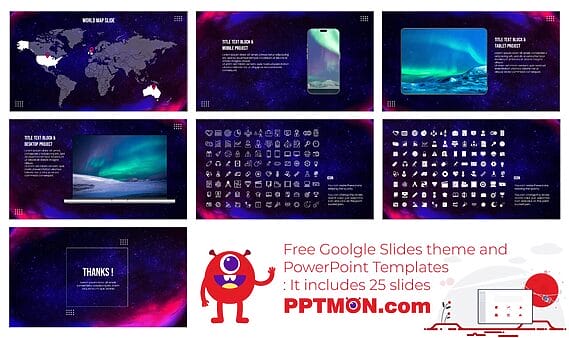 Starry Night Background Presentation Template-Google Slides PPT