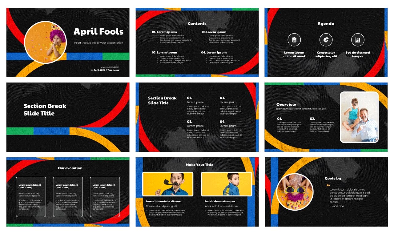 April Fools Free Presentation Template - Google Slides PowerPoint
