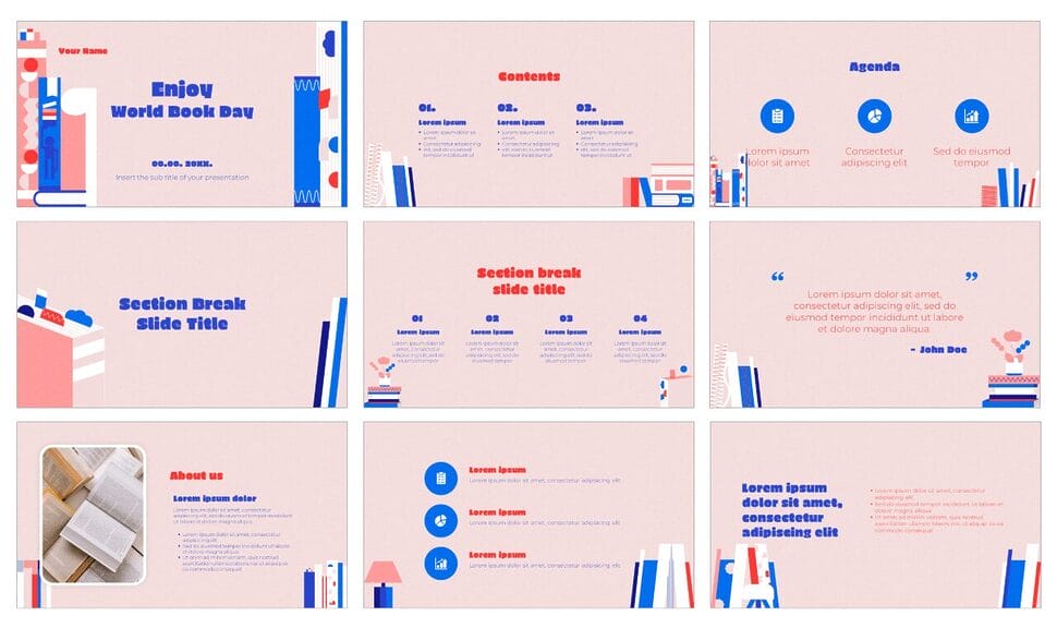 Enjoy World Book Day Google Slides Theme PowerPoint Template
