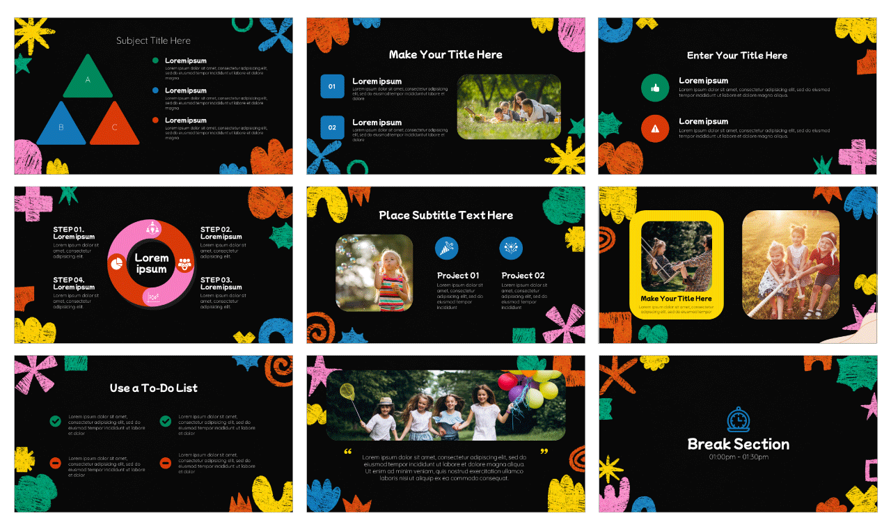 Hand Drawn Funky Shapes Google Slides PowerPoint Templates