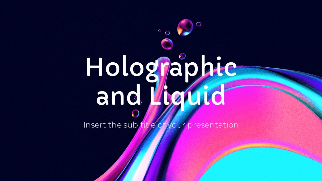 Holographic and Liquid Google Slides Theme PowerPoint Template