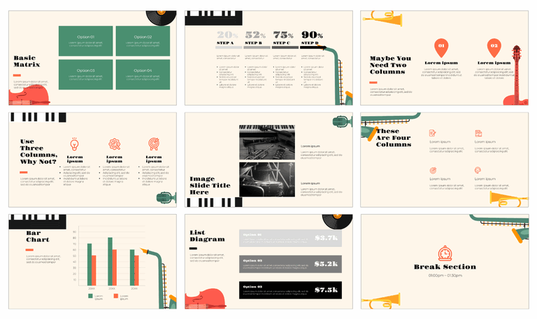Jazz Music Festival Google Slides Themes PowerPoint Templates