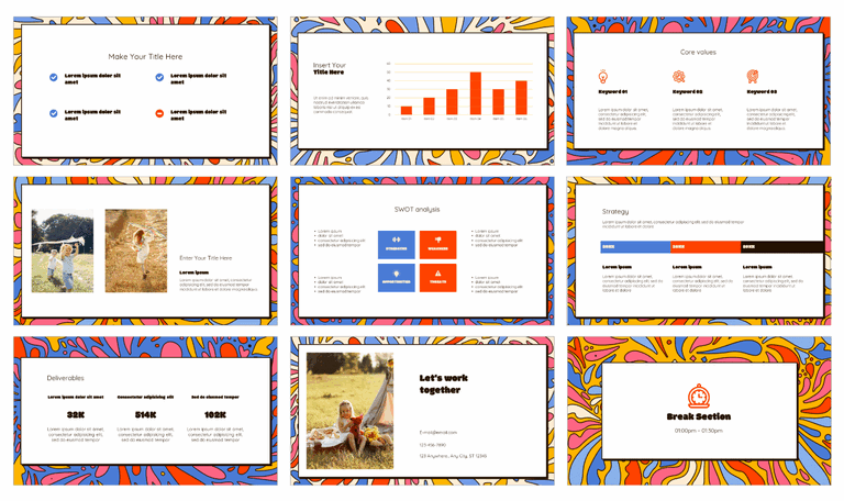 Hippie Psychedelic Art Google Slides Theme PowerPoint Template
