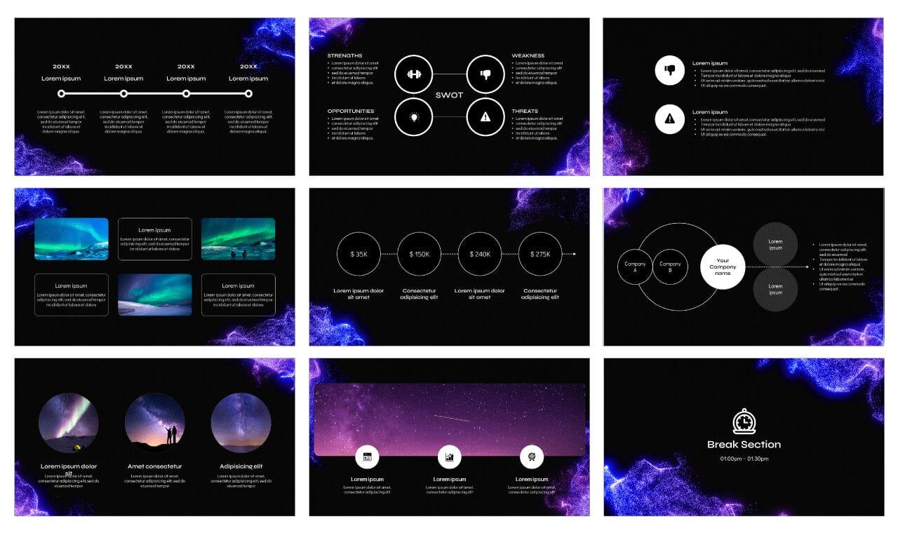 AI-Generated Glitter Google Slides Themes PowerPoint Templates