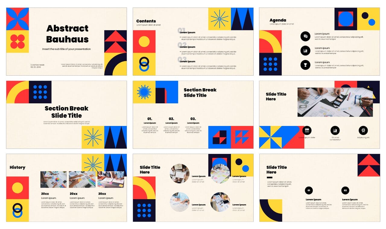 Abstract Bauhaus Presentation Template - Google Slides & PPT