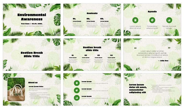 Environmental Awareness Google Slides Themes PPT Templates